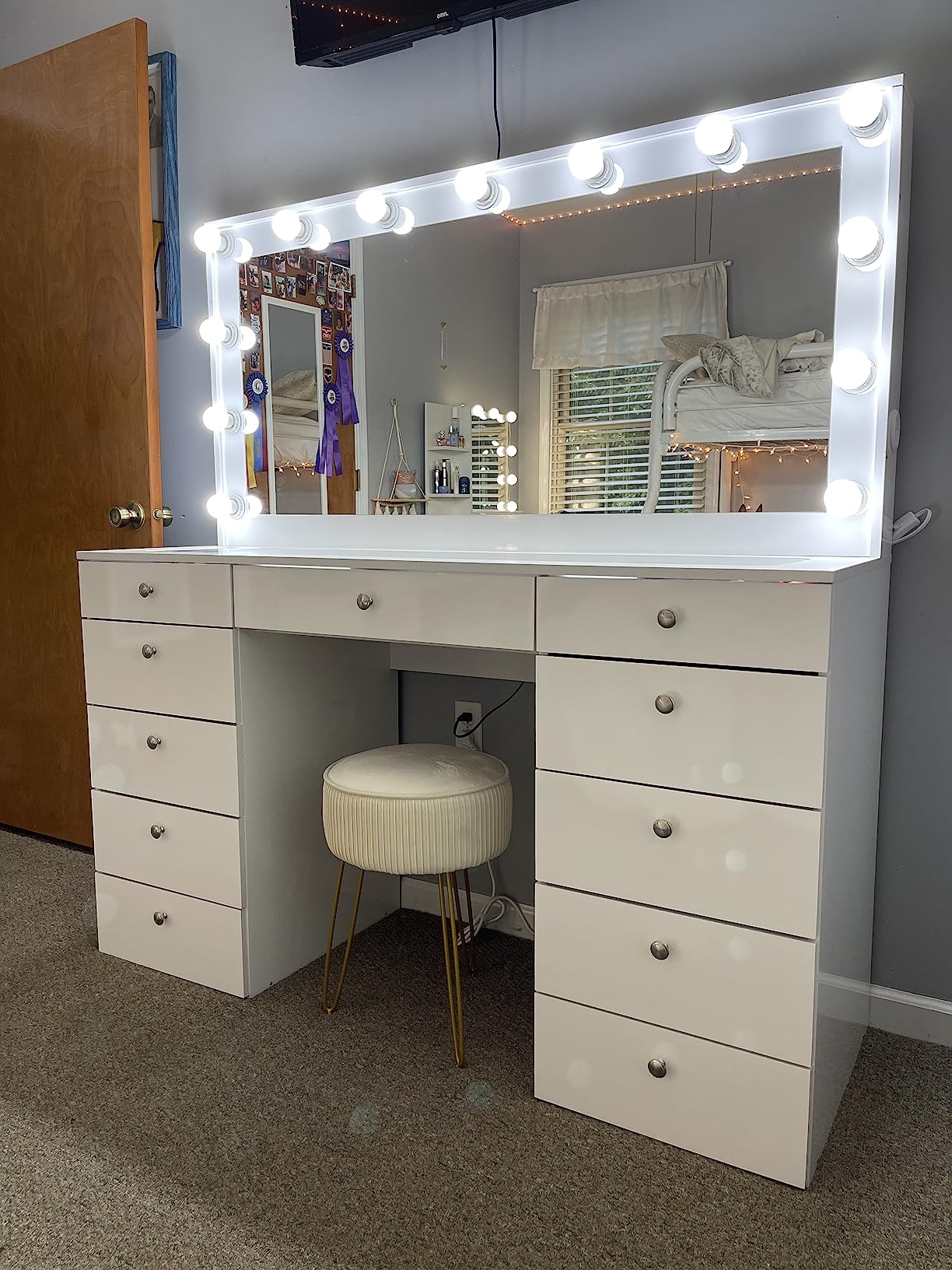 $58/mo - Finance Boahaus Yara PRO Makeup Vanity Desk with Built-in ...