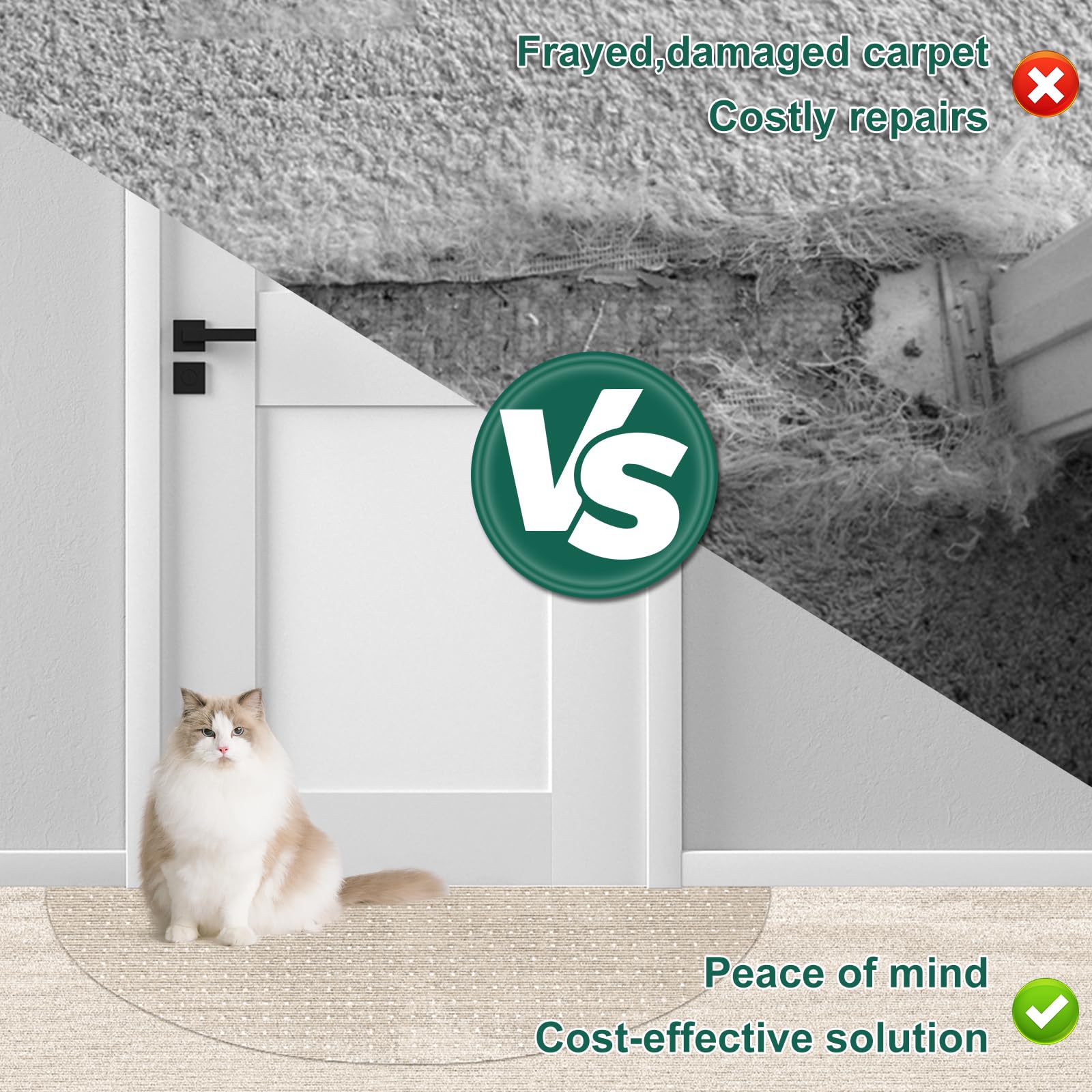 Semi-Circular Carpet Protector for Pets 1PCS, Plastic Under Door Cat ...