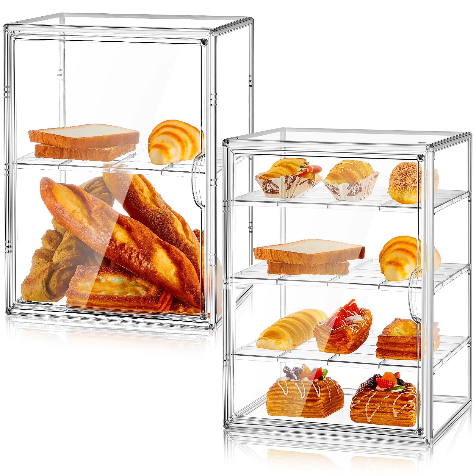 Amazon.com: CroBlissful 2 Pcs Pastry Display Bakery Display Case ...