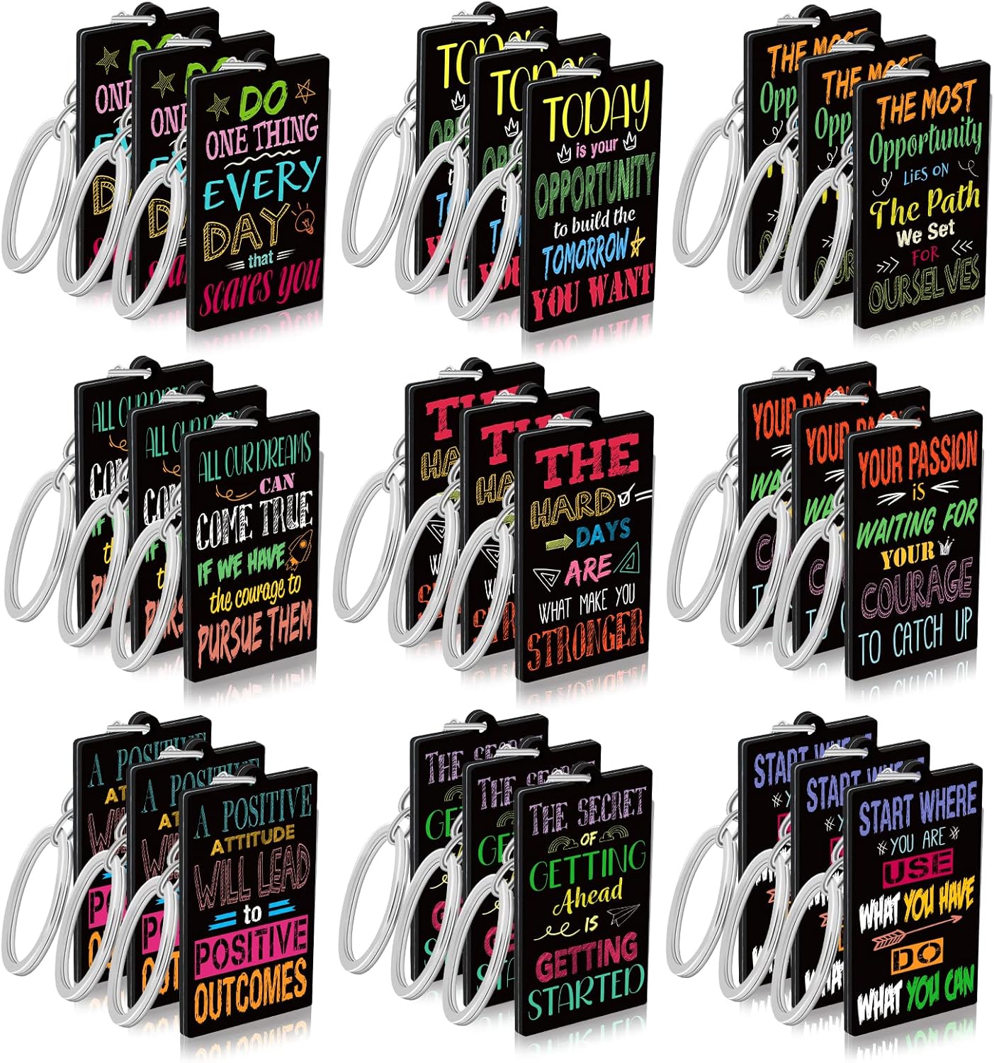 Amazon.com: RUMIA 27pcs Inspirational Quote Keychains Acrylic ...