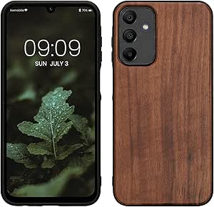 Amazon.com: kwmobile Real Wood Case Compatible with Samsung Galaxy A15 5G Case - Hard Wooden ...