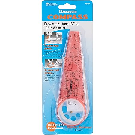 Learning Resources SAFE-T Bullseye Compass, Ruler, Protractor, Early ...