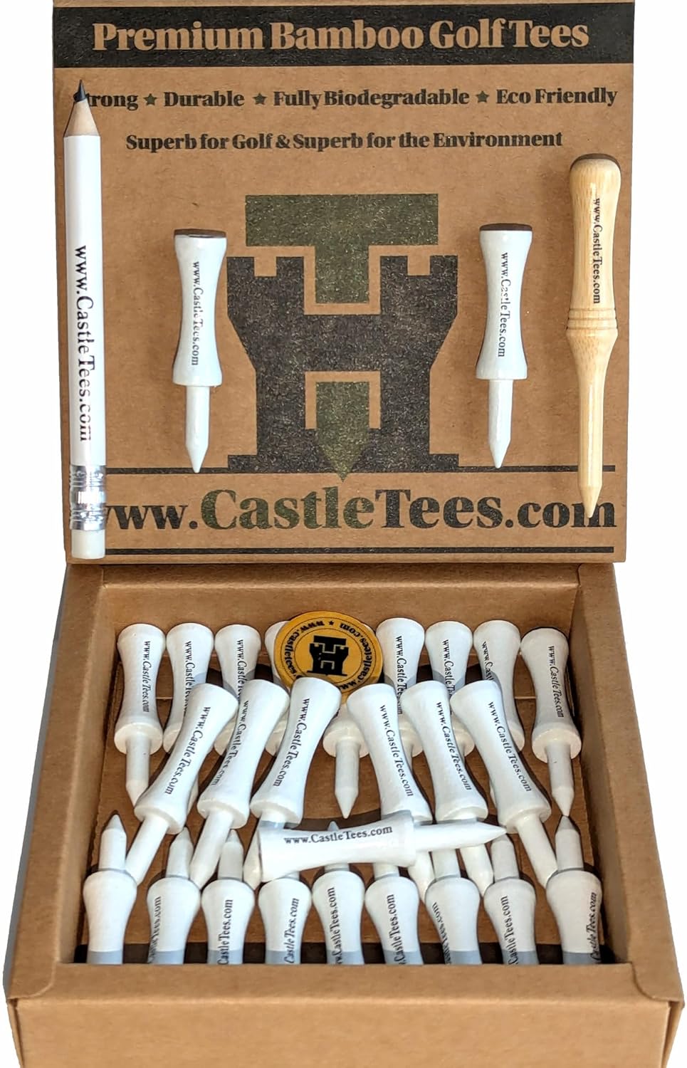 Castle Tees Official White Box – 25 pcs x 51mm 2 inch White Premium ...
