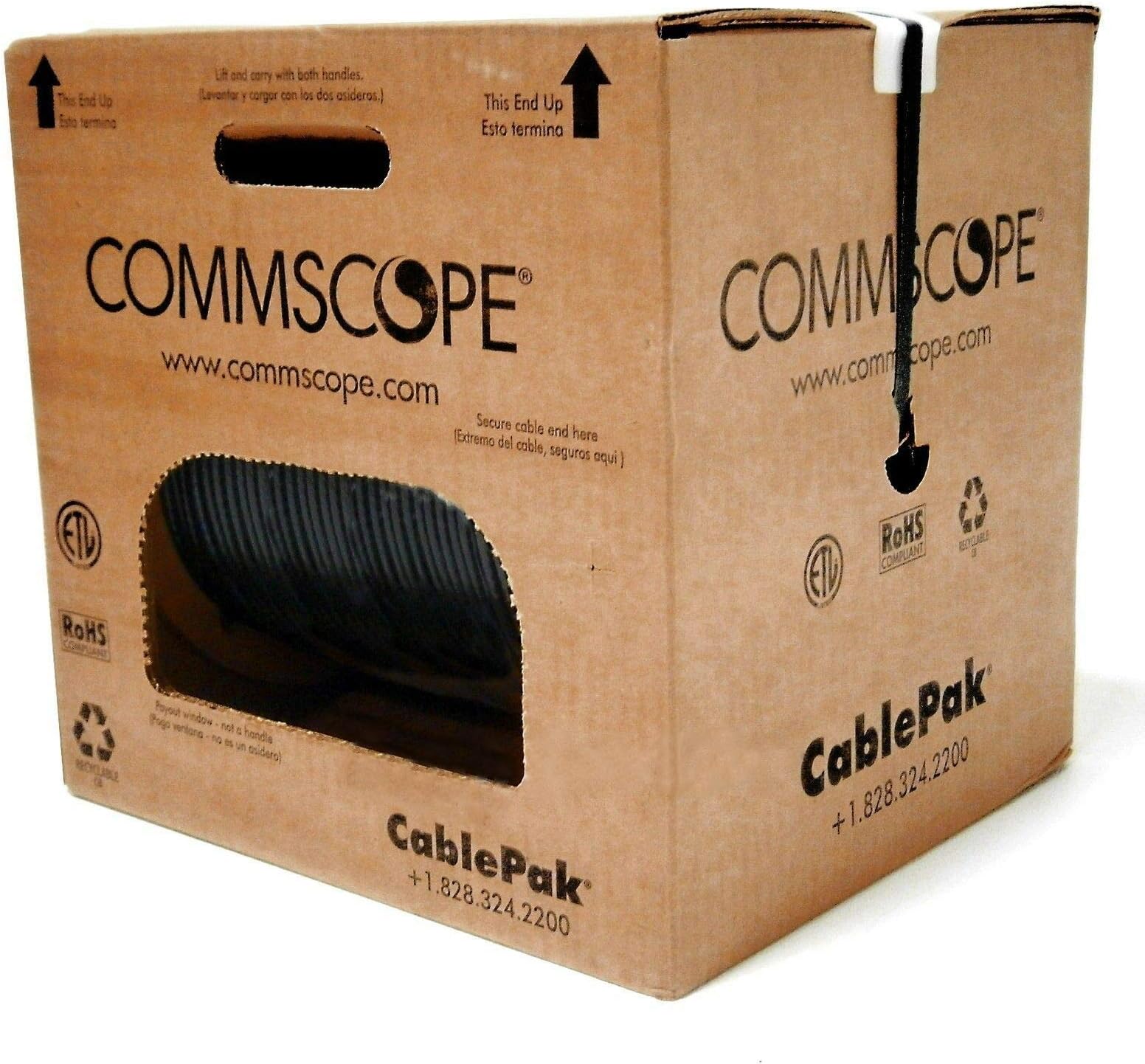 Amazon.com: 1000ft BLACK MADE IN USA COMMSCOPE F677TSVV TRI-SHIELD RG6 ...