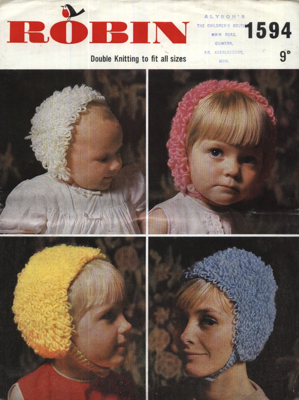 Robin Knitting Pattern 1594 : Loopy Hats for Baby/Child/Adult (Robin DK ...