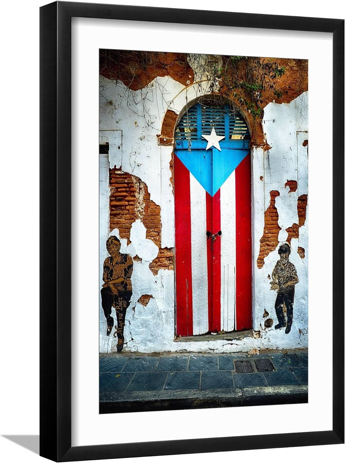 Amazon.com: ART.COM Framed Wall Art Prints Puerto Rican Flag Door by ...