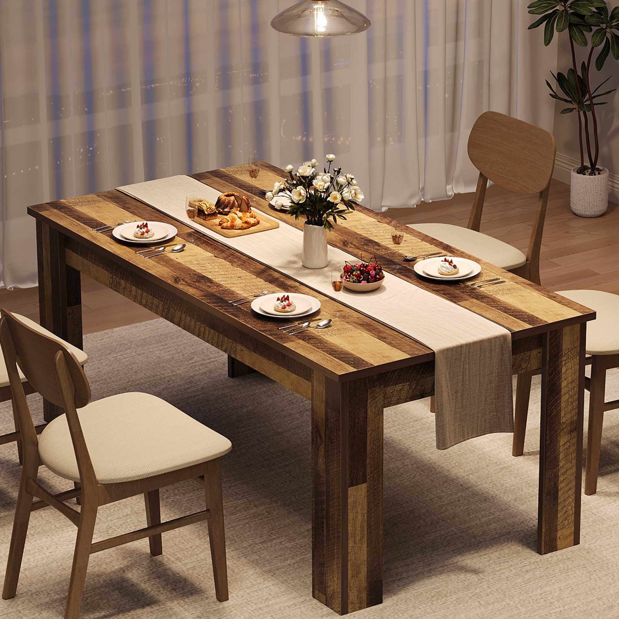 Amazon.com - CABIHOME Dining Table for 4-6, 63" Inch Dining Tables for ...