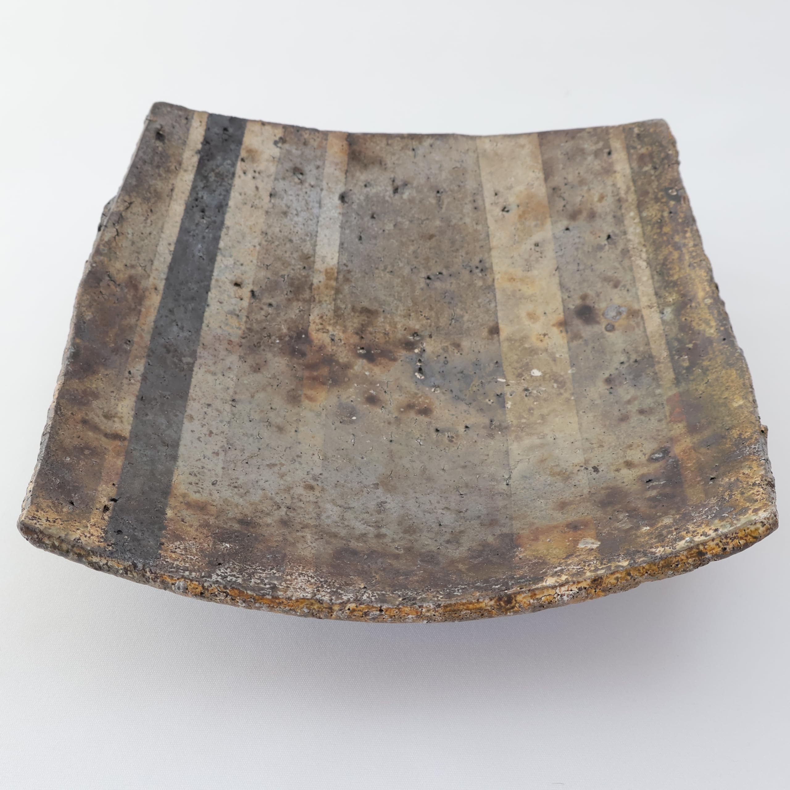 Japanese Dinner Plate [Fully Handmade] 19.5cm Square, Pottery, Wabi ...