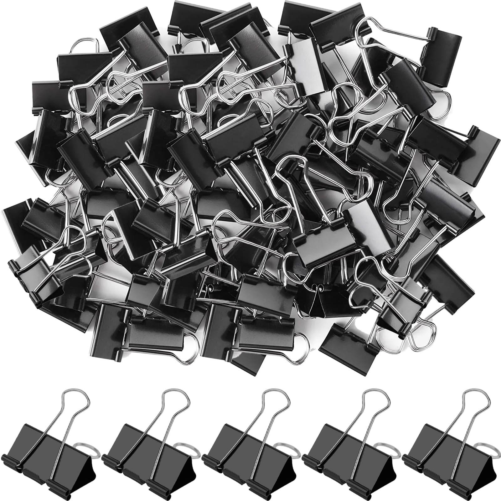 Amazon.com : 288 Pcs Black Binder Clips, 0.75 Inch Small Paper Clamps ...