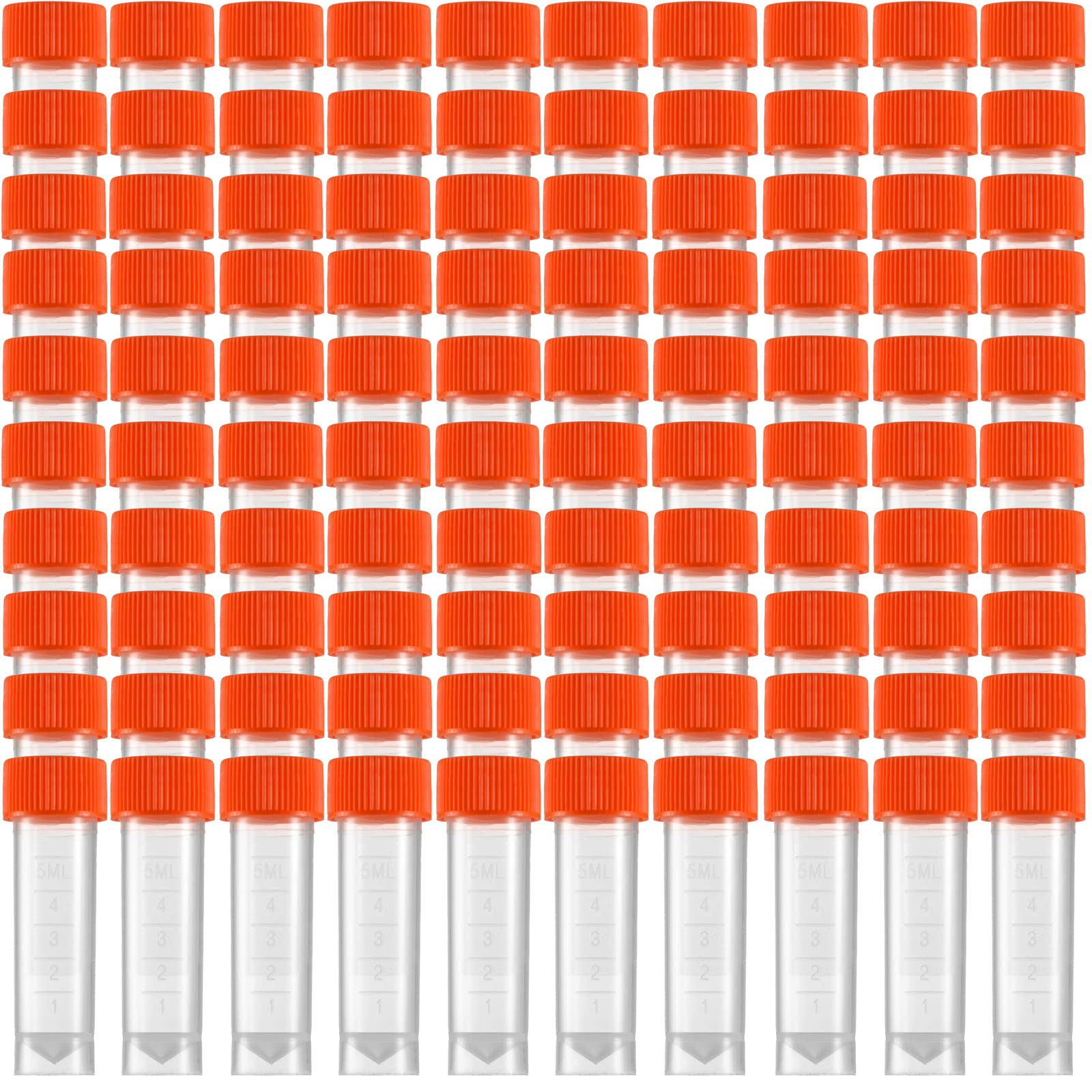 Amazon.com: 100Pcs 5ml Red Lab Plastic Frost Test Tubes Vial Seal Cap ...