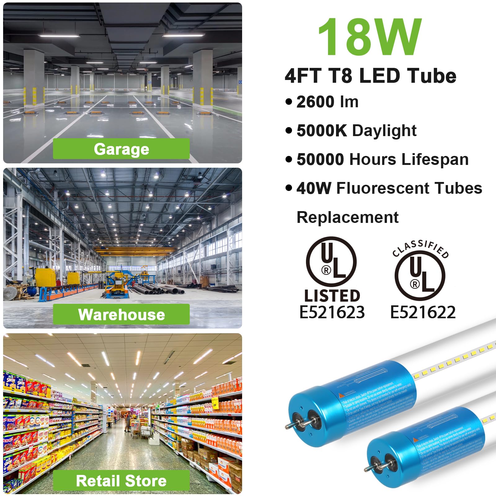 Snapklik.com : Hykolity 20 Pack 4FT LED T8 Ballast Bypass Type B Light ...