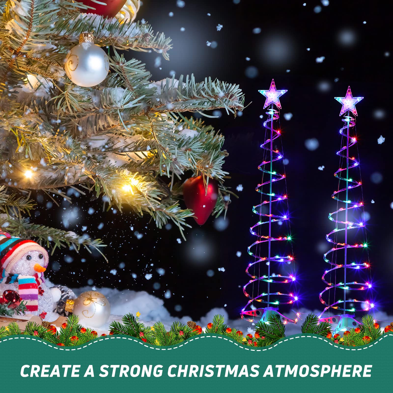 Snapklik.com : Macarrie 2 Pack 6 Ft Spiral Christmas Trees Outdoor ...