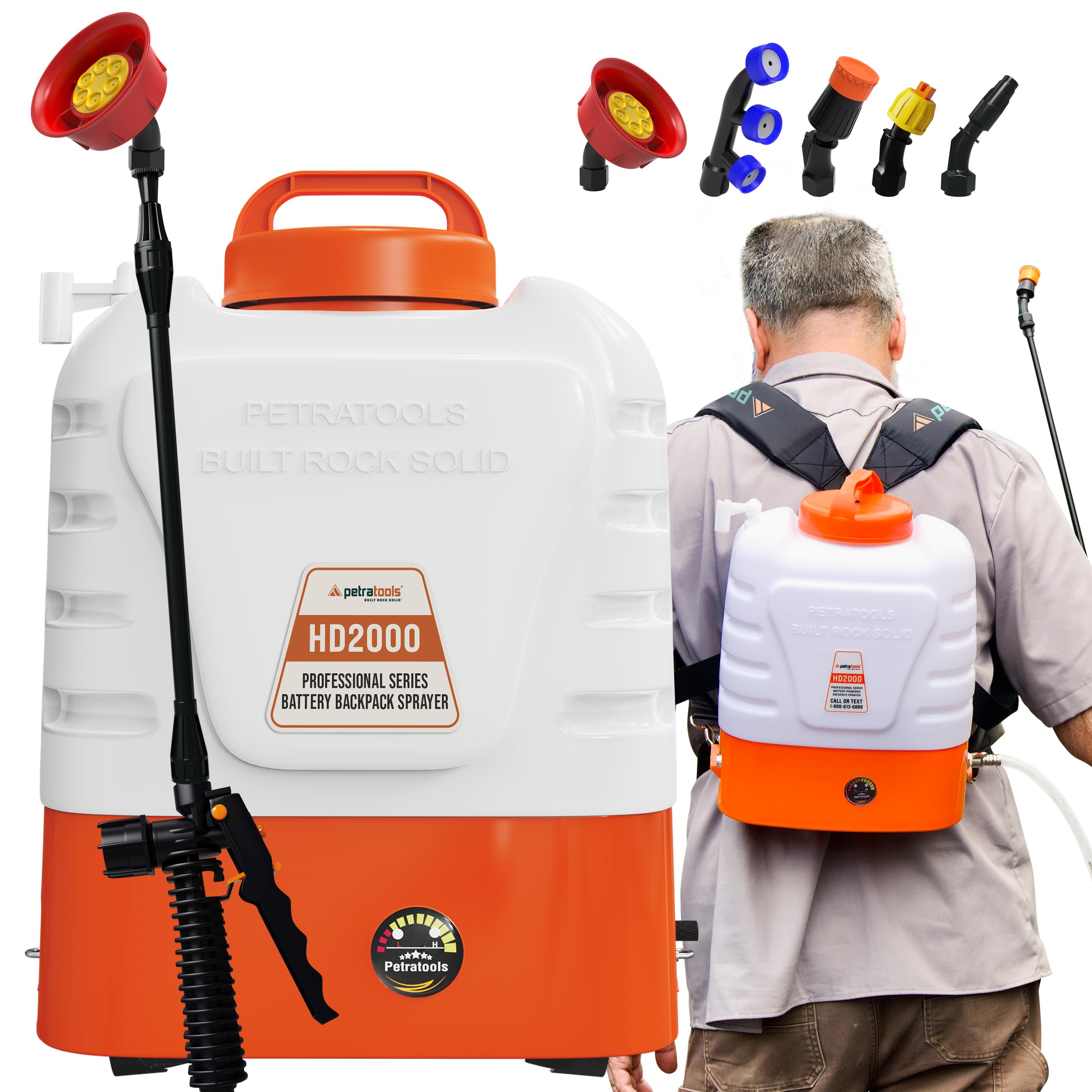 Amazon.com : PetraTools Backpack Sprayer 2 Gallon Battery Powered ...