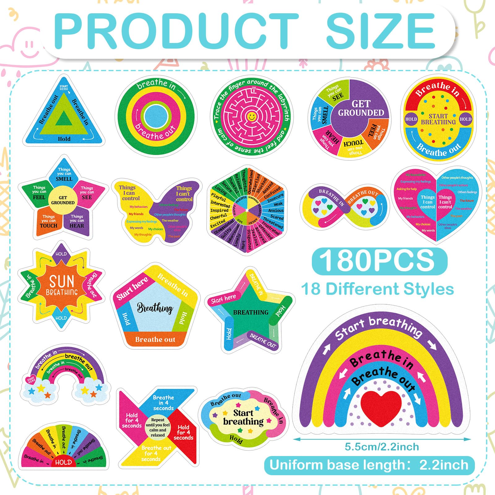 Snapklik.com : Engrowtic 180 Pcs Anxiety Sensory Strips Mindfulness ...