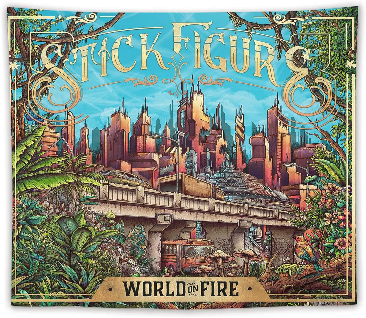 Amazon.com: MKFSOAE STICK Figure World On Fire Album Cover Music Themed ...