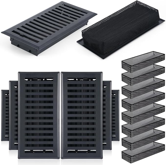 Baquler 12 Pcs Floor Vents Register with Cover Trap 4" x 10" Set ...