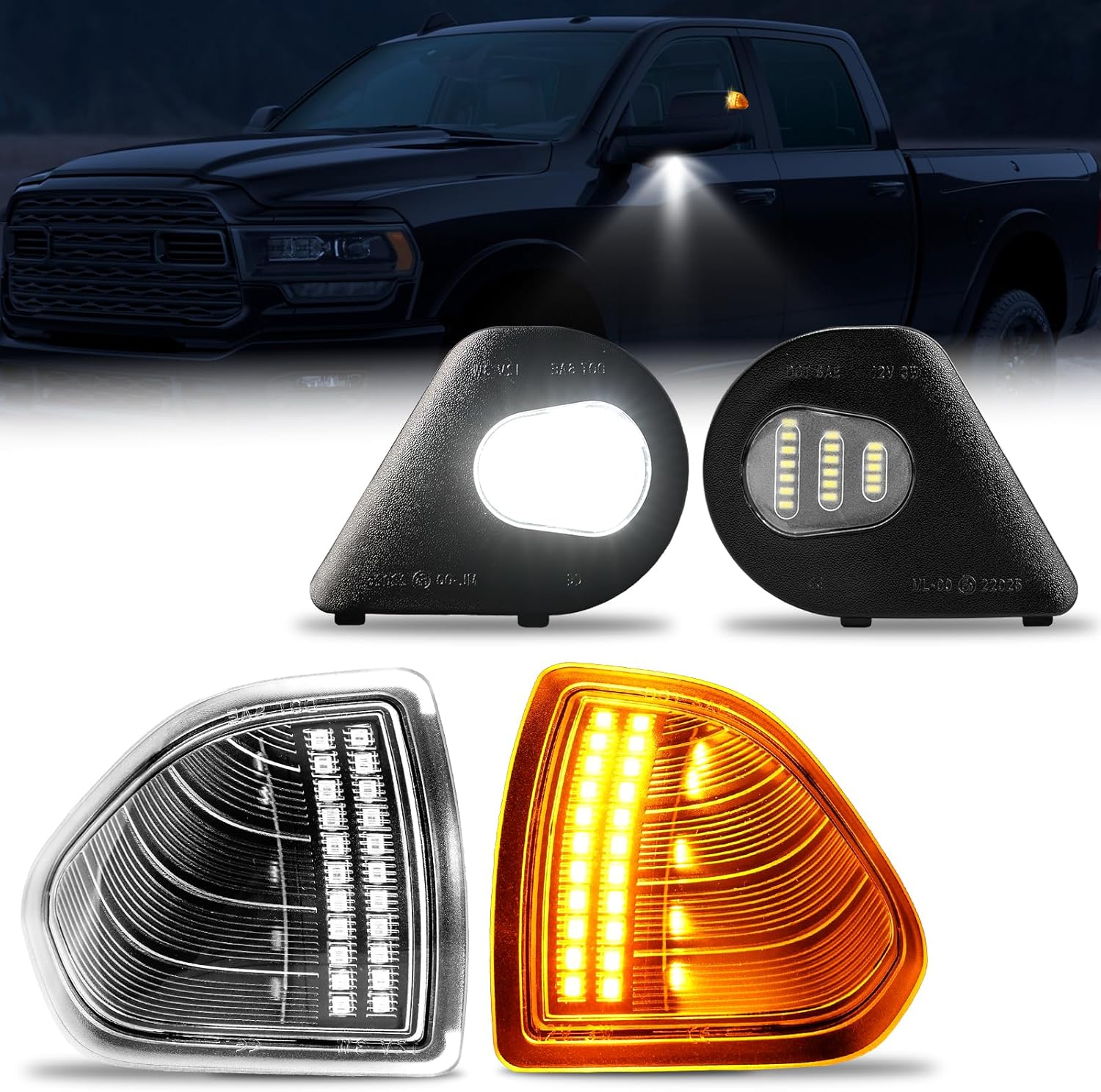 Amazon.com: 4PCS LED Side Mirror Turn Signal Light Sequential Puddle ...