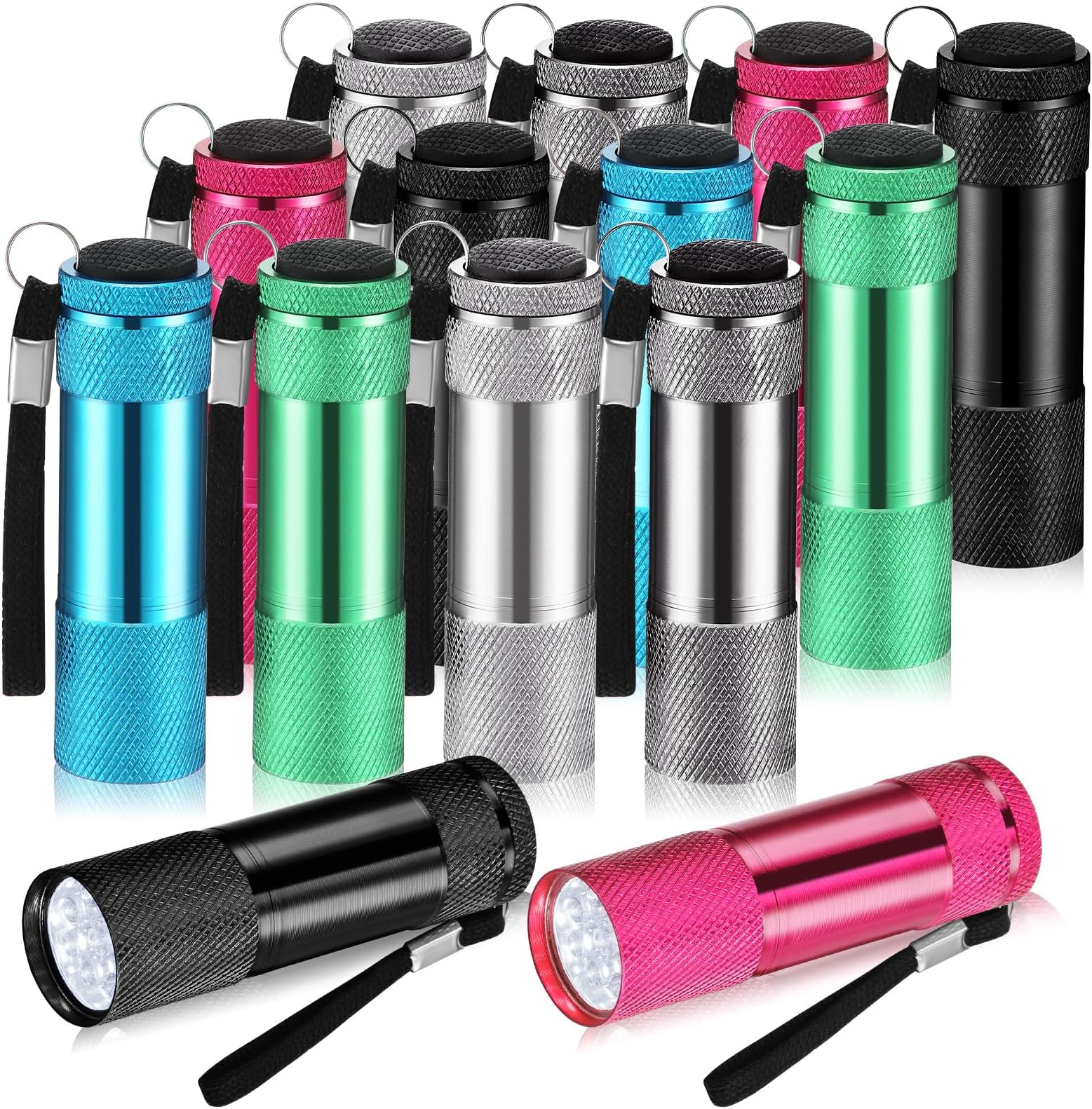 VIHOSE 12 Pcs Mini Flashlights Bulk, Bright Aluminum Handheld Flash ...