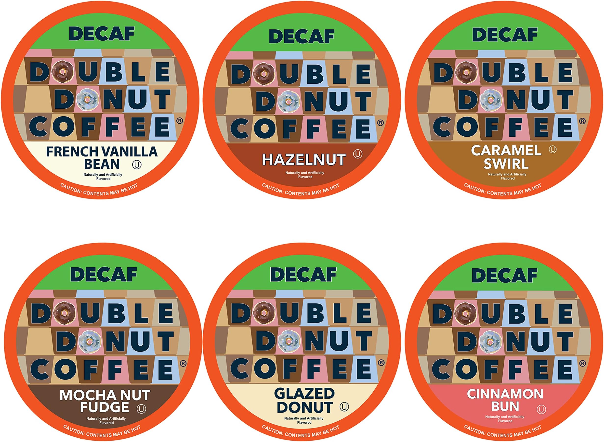 Amazon.com: Double Donut Decaf Medium Roast Coffee Pods Variety Pack - 24 Count : Grocery ...