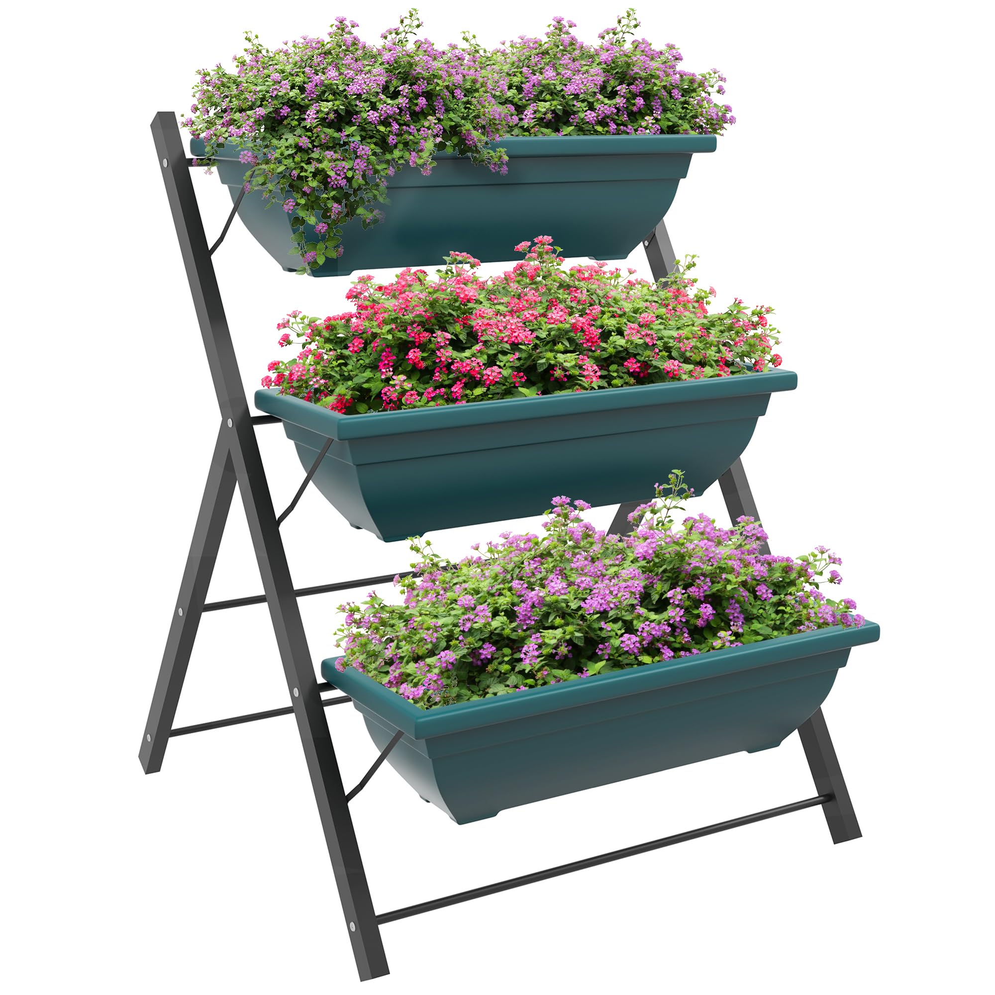 Outsunny 3-Tier Vertical Raised Garden Bed with 3 Planter Boxes ...