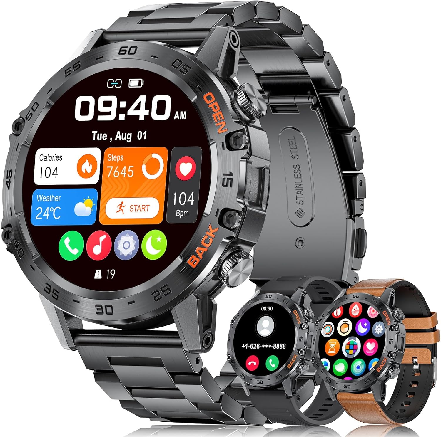 LIGE Smart Watch for Men, 1.39'' HD Tactical Military Smart Watches ...