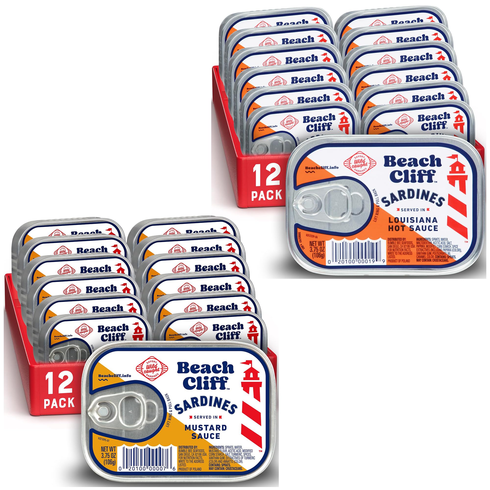Amazon.com: Beach Cliff Saucy Sardines Bulk Bundle (24 Total Cans ...