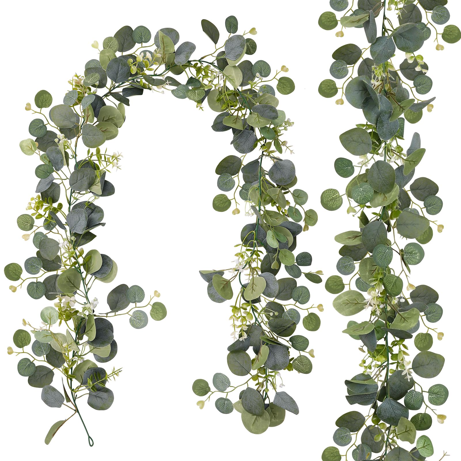 2Pcs Artificial Eucalyptus Garland, 5.9FT Greenery Garland, Faux ...
