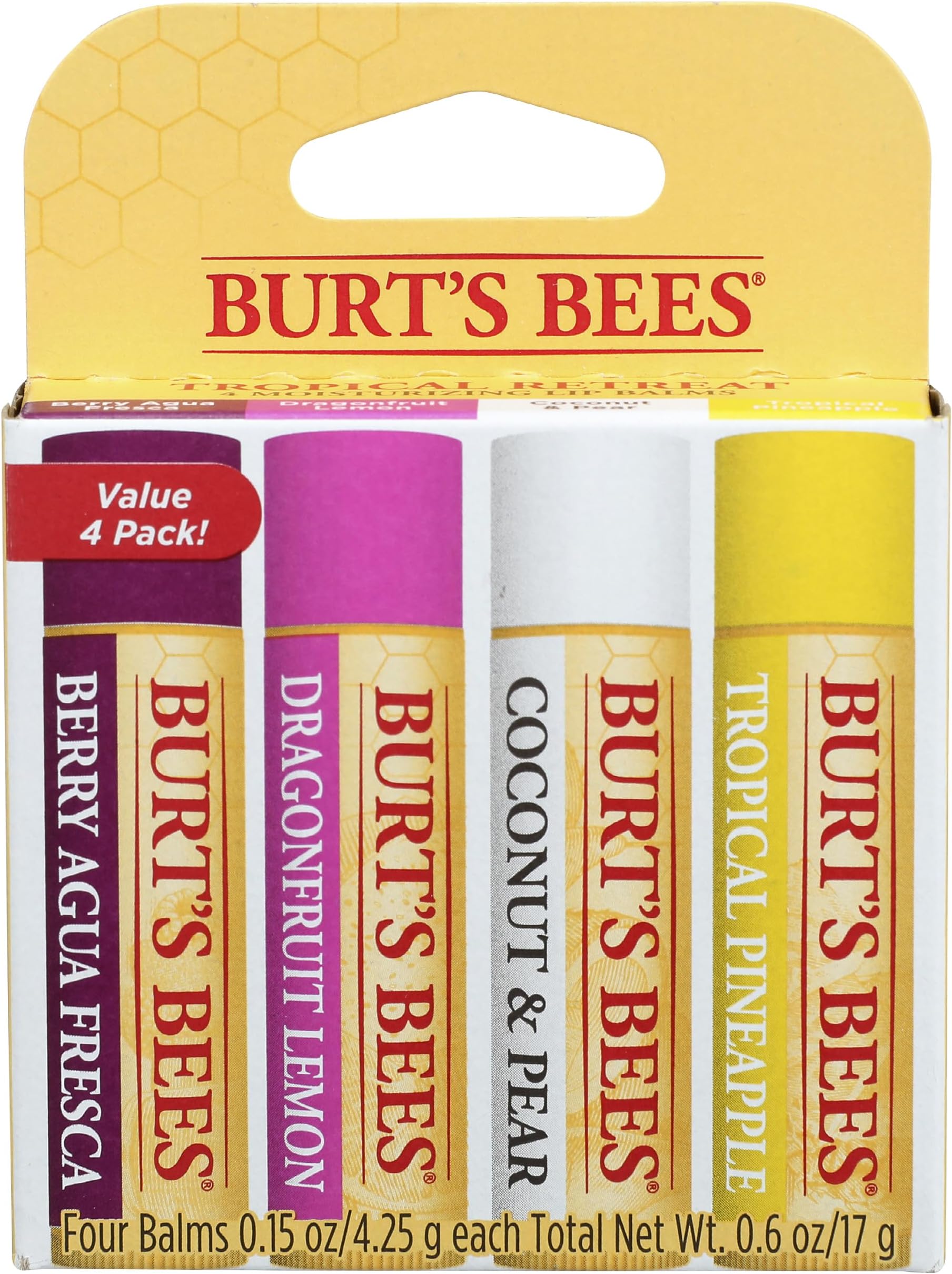 Amazon.com : Burt's Bees Beeswax Lip Balm Tube, 15-Ounce Tubes (Pack of ...