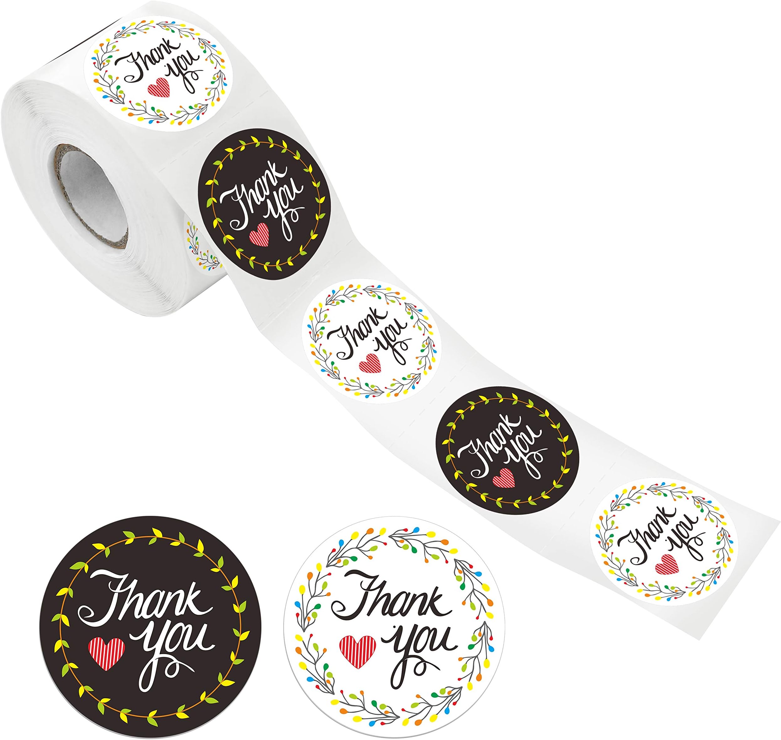 Amazon.com : 600 PCS Thank You Stickers 2 Designs Round Labels Stickers ...