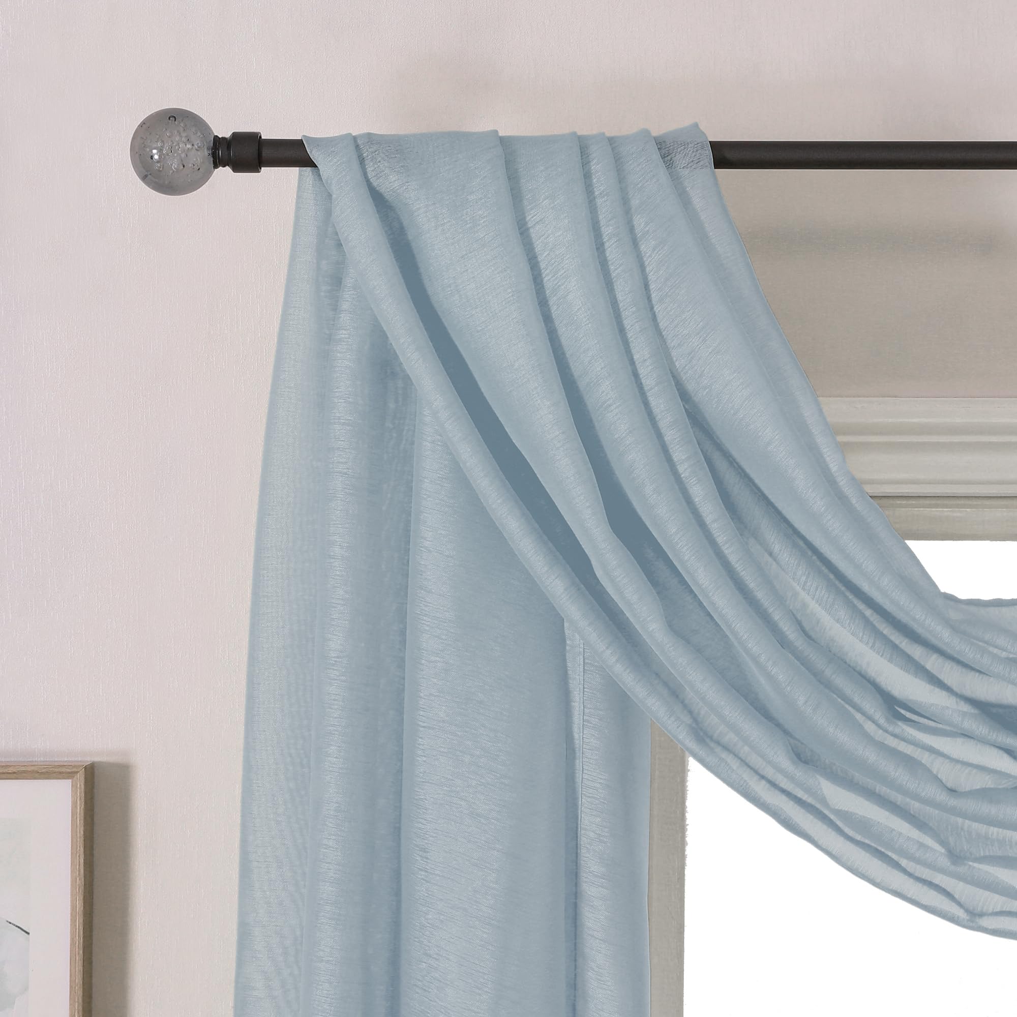 Snapklik.com : DONREN Sheer Scarf Curtain For Bedroom - Window Topper ...