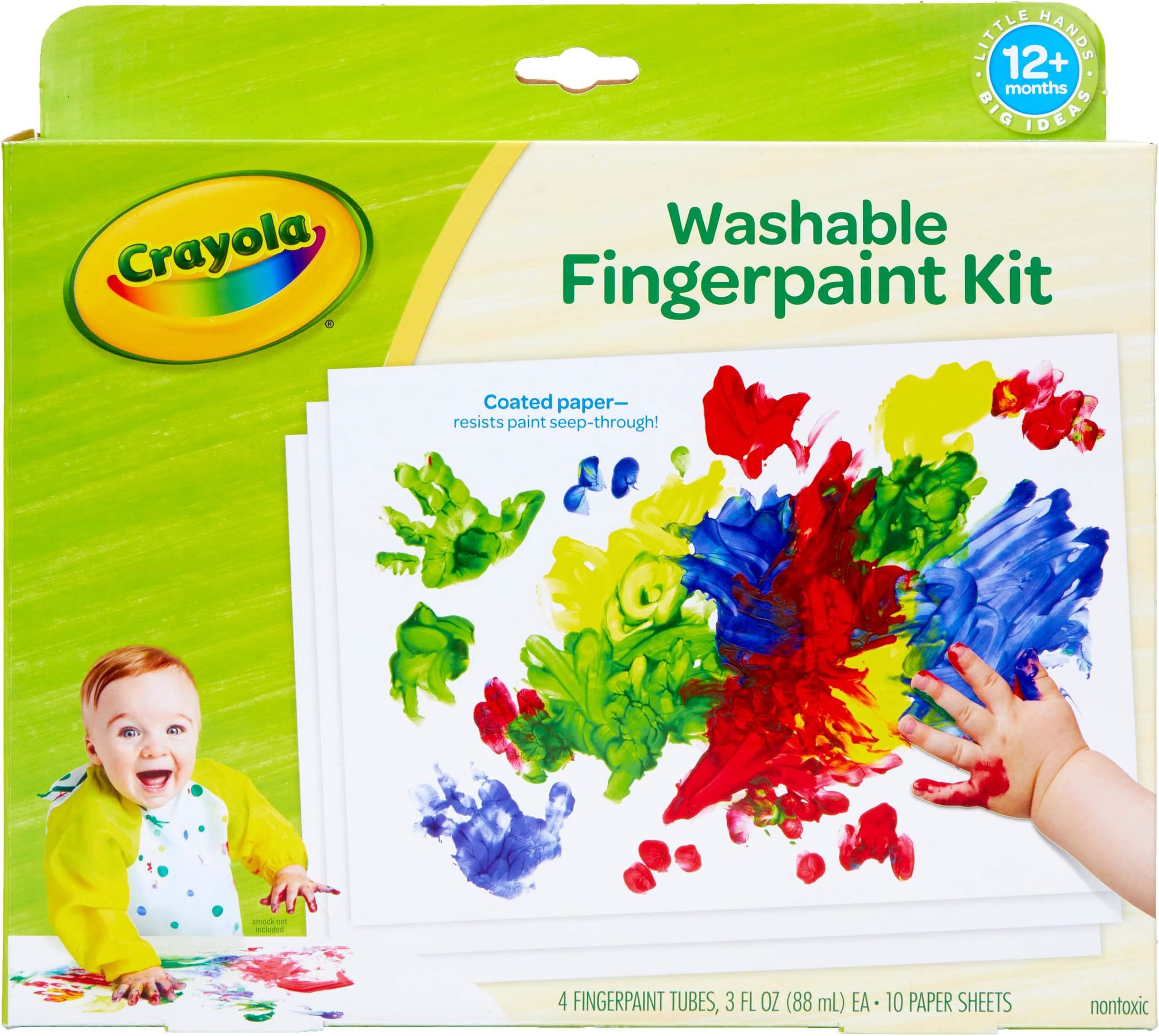 Crayola My First Finger Painting Paper Paint for Toddlers (Red, Blue ...