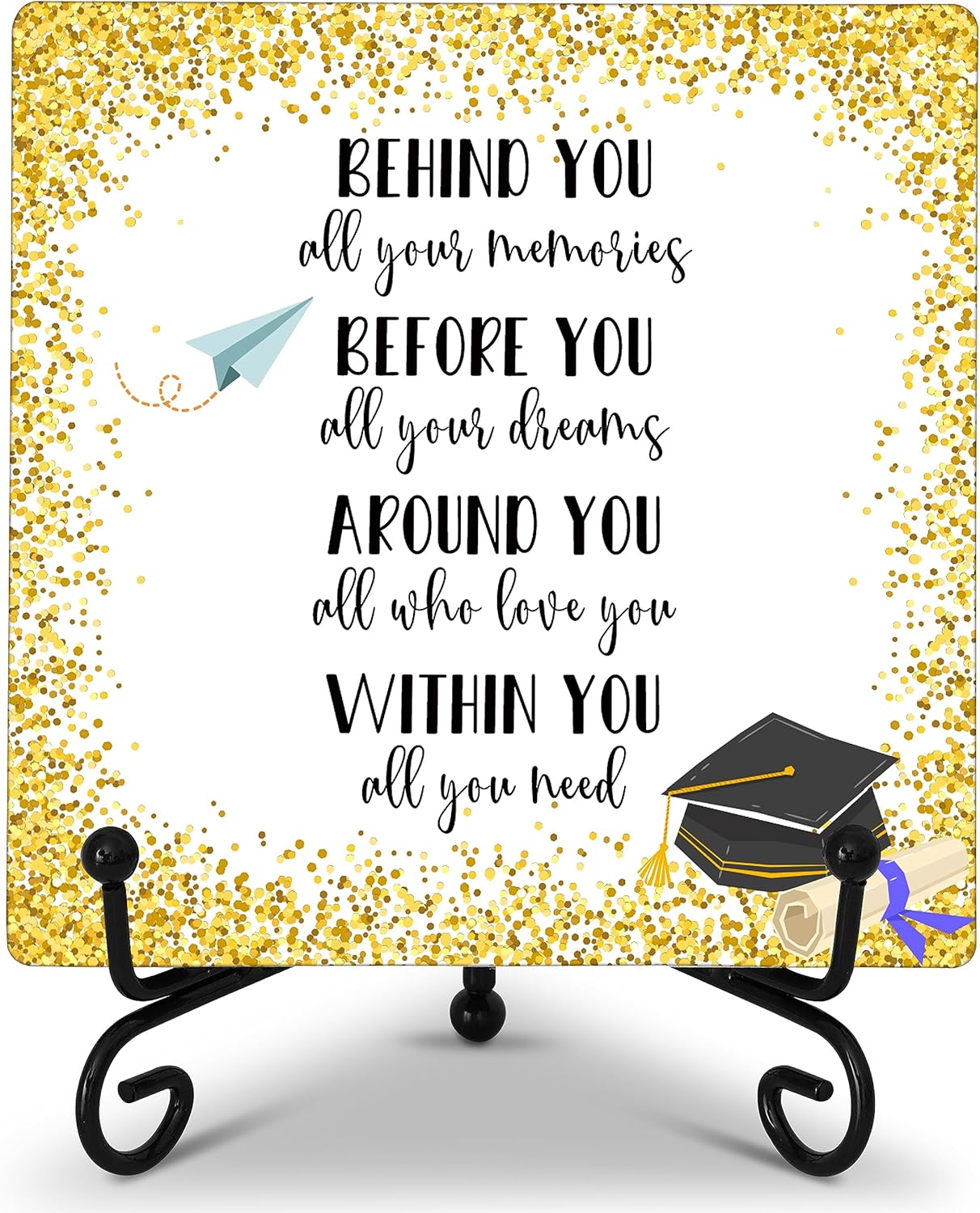 Amazon.com: Inspirational Quote Graduation Desk Decor, Behind You All ...