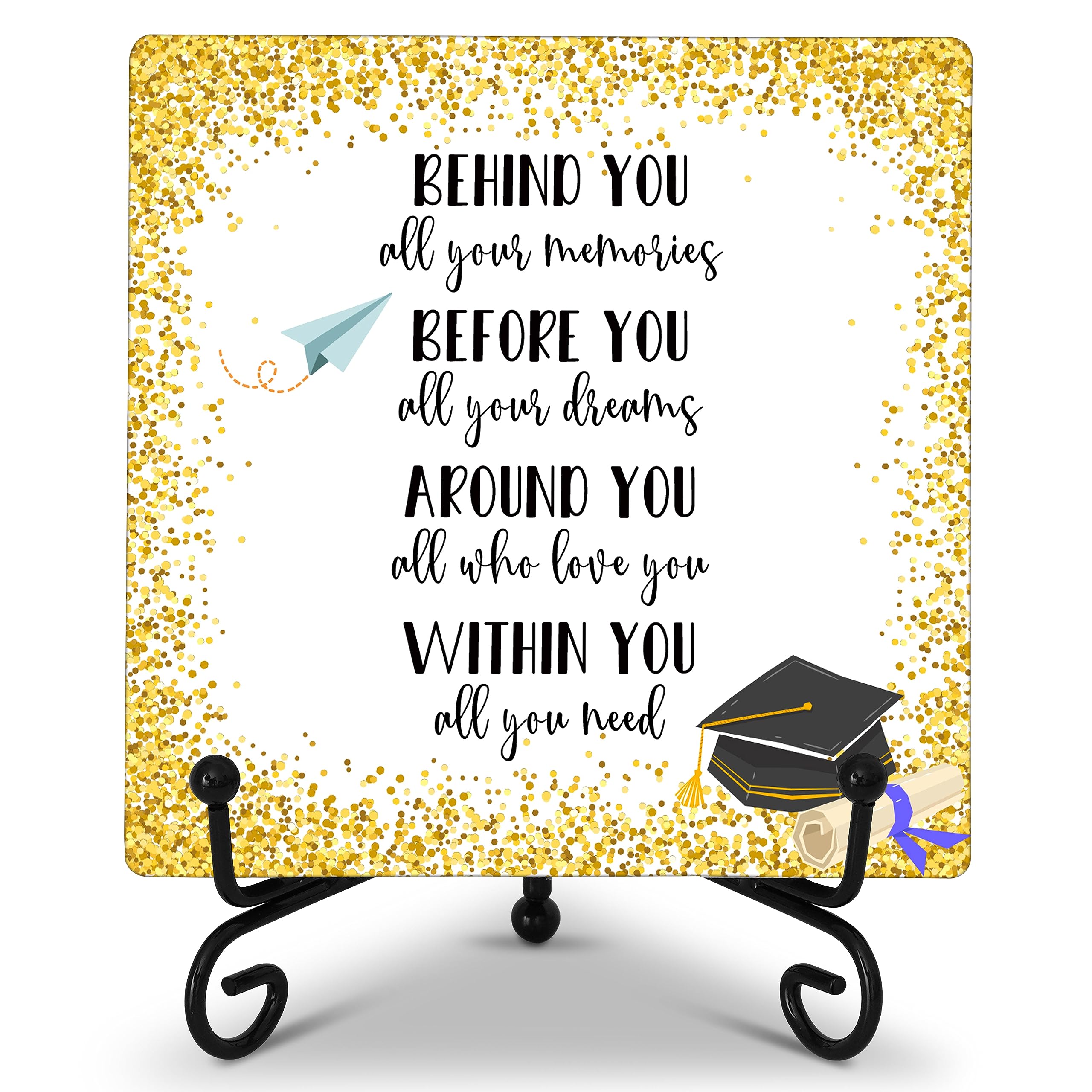 Amazon.com: Inspirational Quote Graduation Desk Decor, Behind You All ...