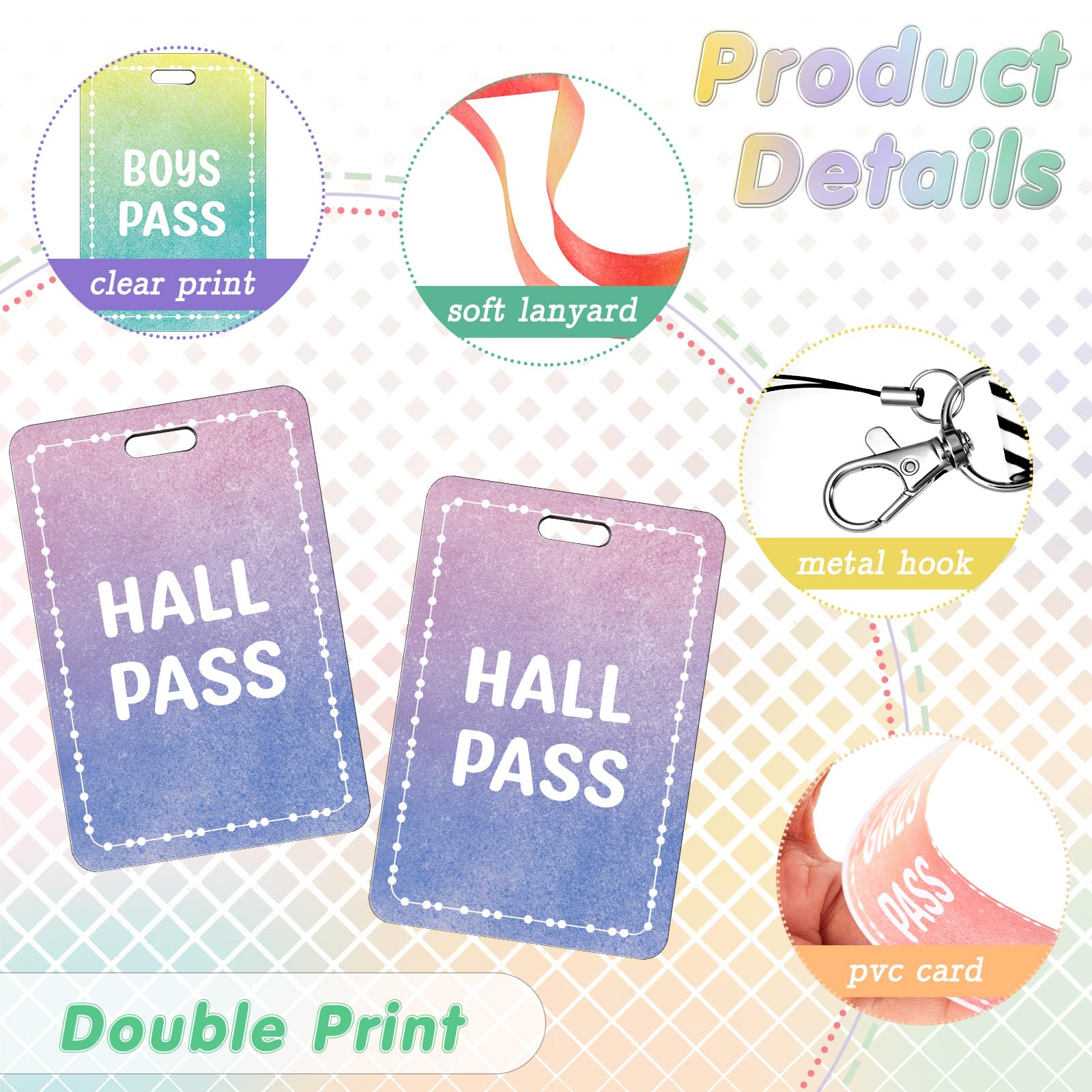 Snapklik.com : 8 Sets Hall Lanyards Passes Classrooms Passes Set ...