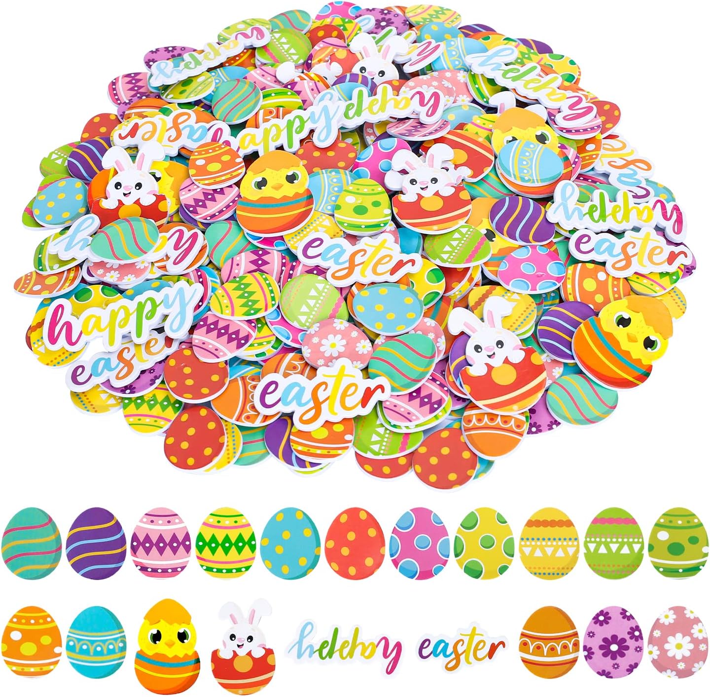 Amazon.com: Whaline 360Pcs Easter Foam Stickers Colorful Easter Eggs ...