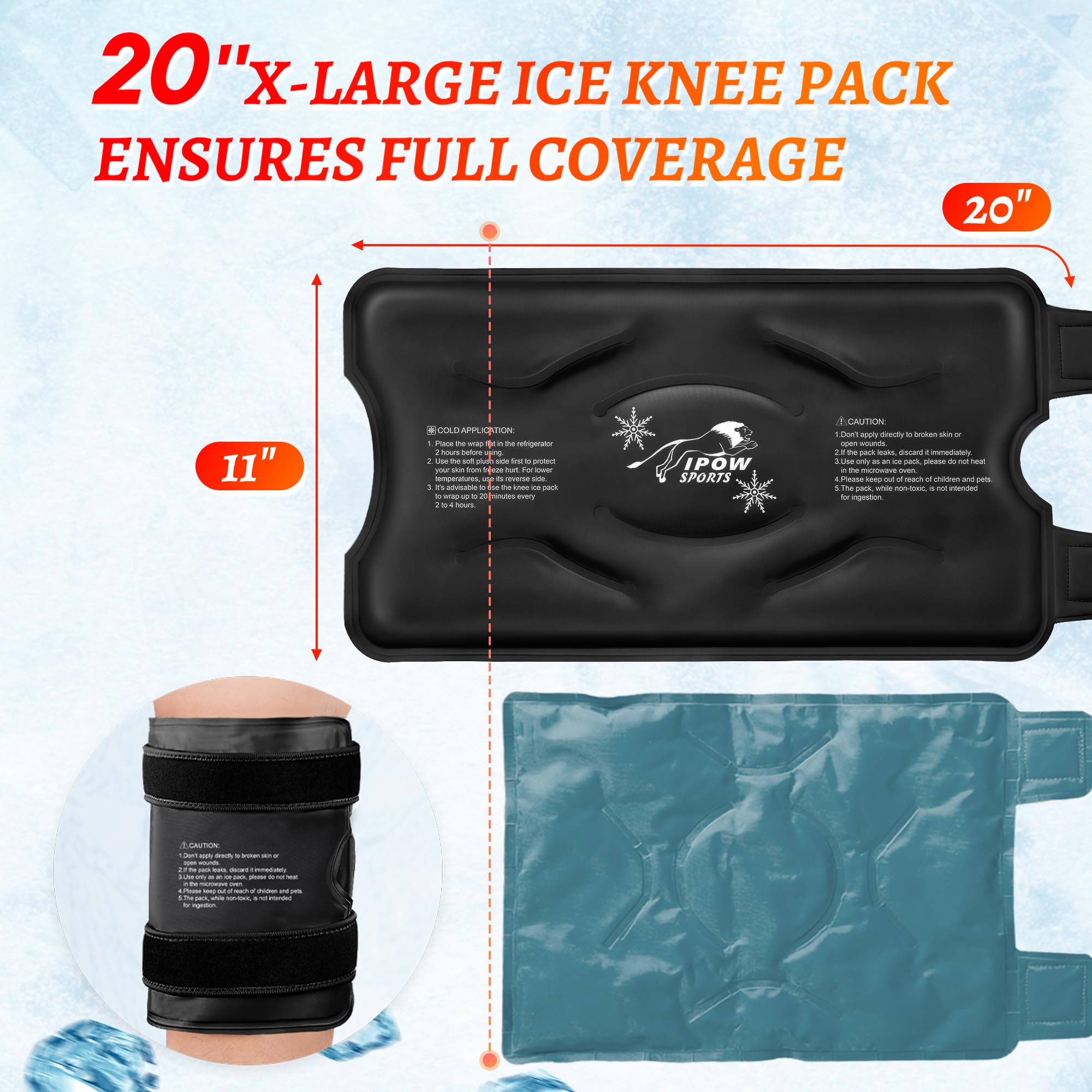 Snapklik.com : Large Knee Ice Pack Wrap, Reusable Cold Pack Wrap Around ...