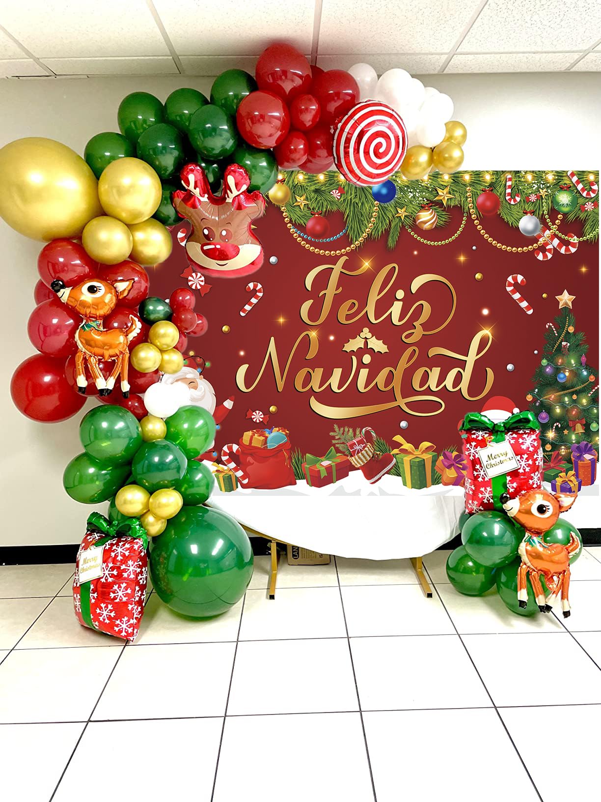 Snapklik.com : Feliz Navidad Backdrop Feliz Navidad Decorations Red ...