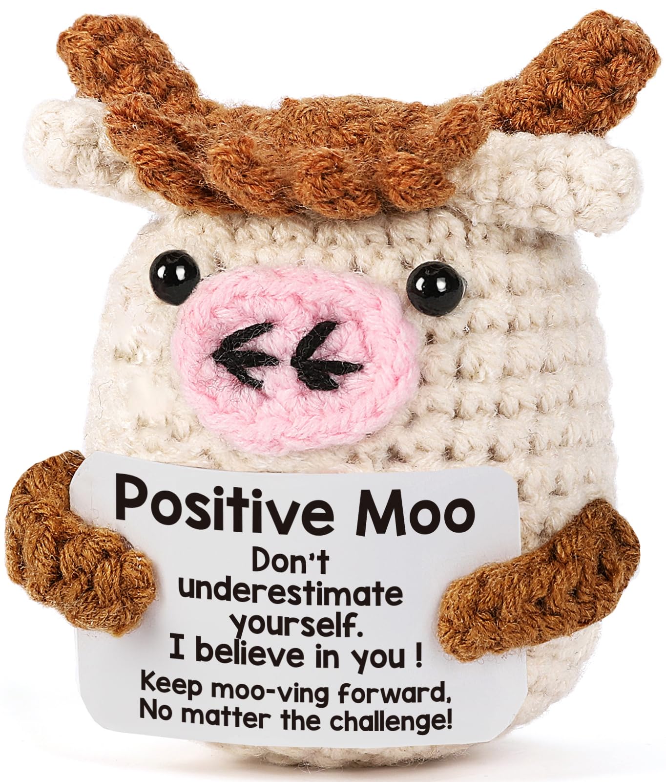 Amazon.com: YUEYUQIU Mini Funny Positive Crochet Cow Gifts - Emotional ...