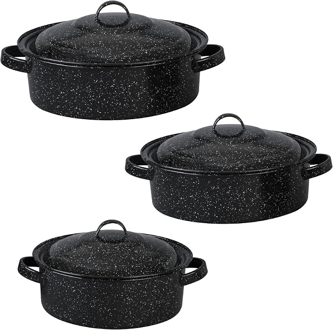 Amazon.com: Granite Ware 6-Piece Enameled Steel Casserole Set with Lids ...