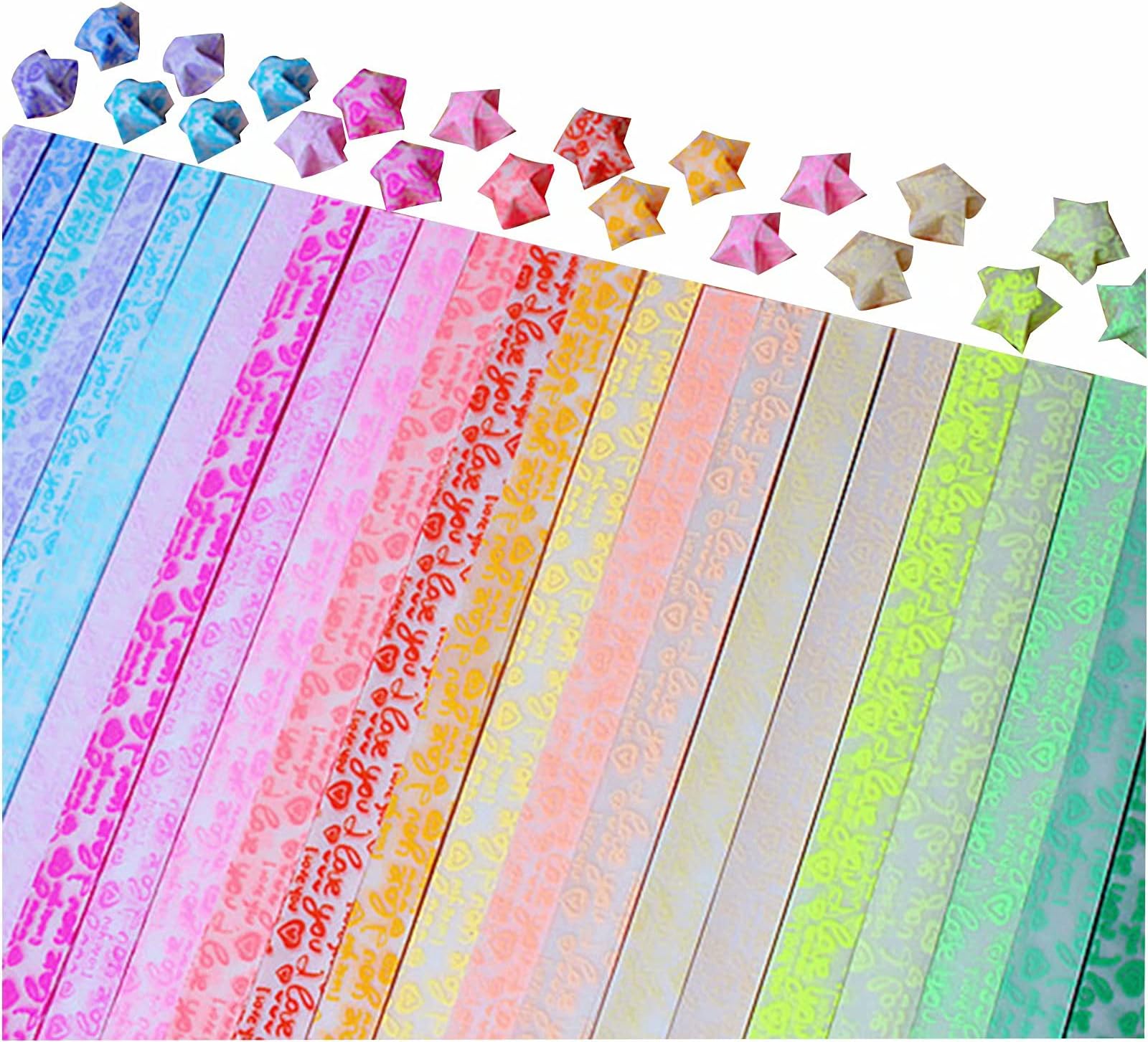 Amazon.com: 210 Sheets Colorful Luminous Origami Stars Papers Star ...