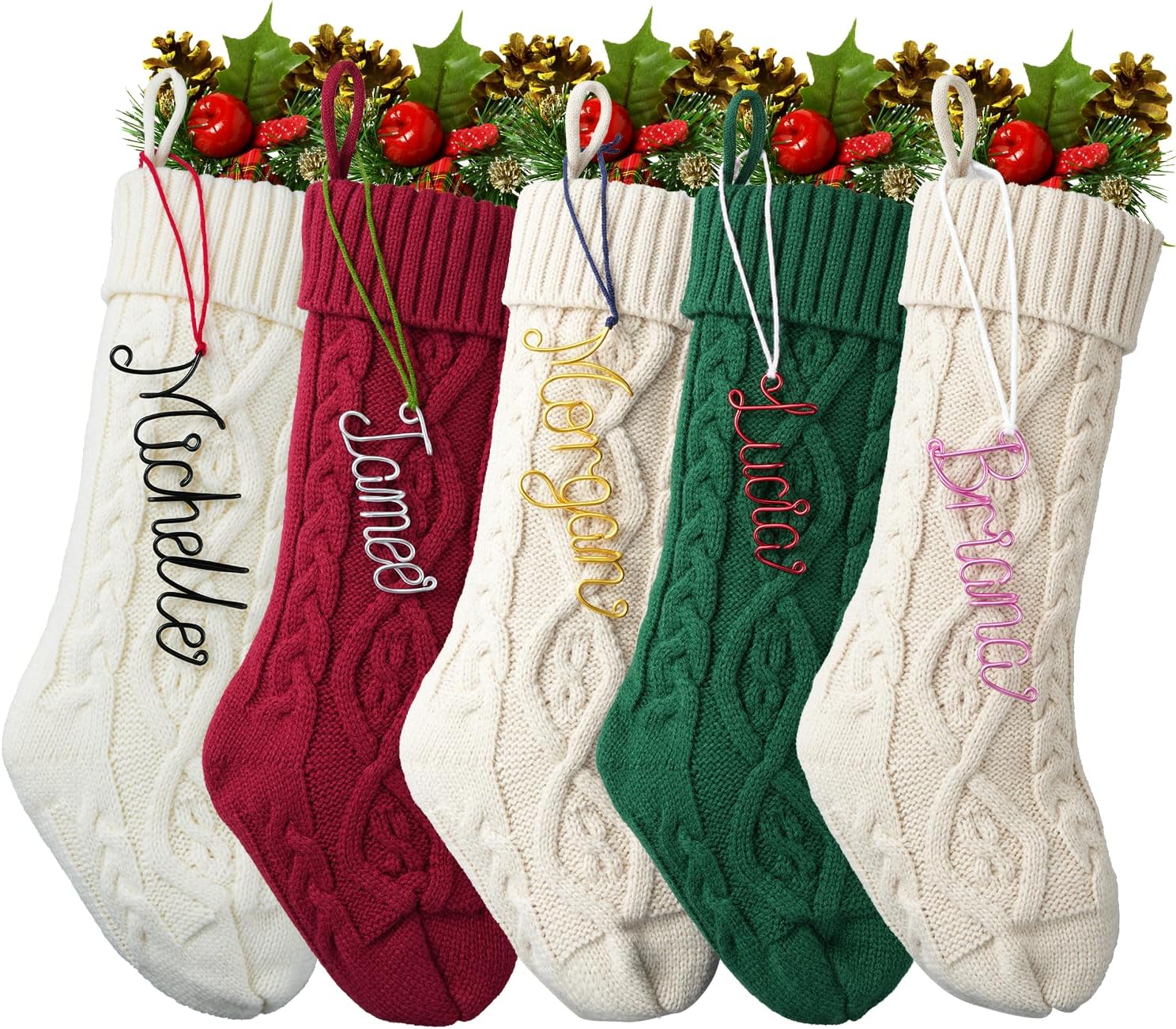 Amazon.com: Handmade Stocking Name Tags Personalized - Custom Wire ...