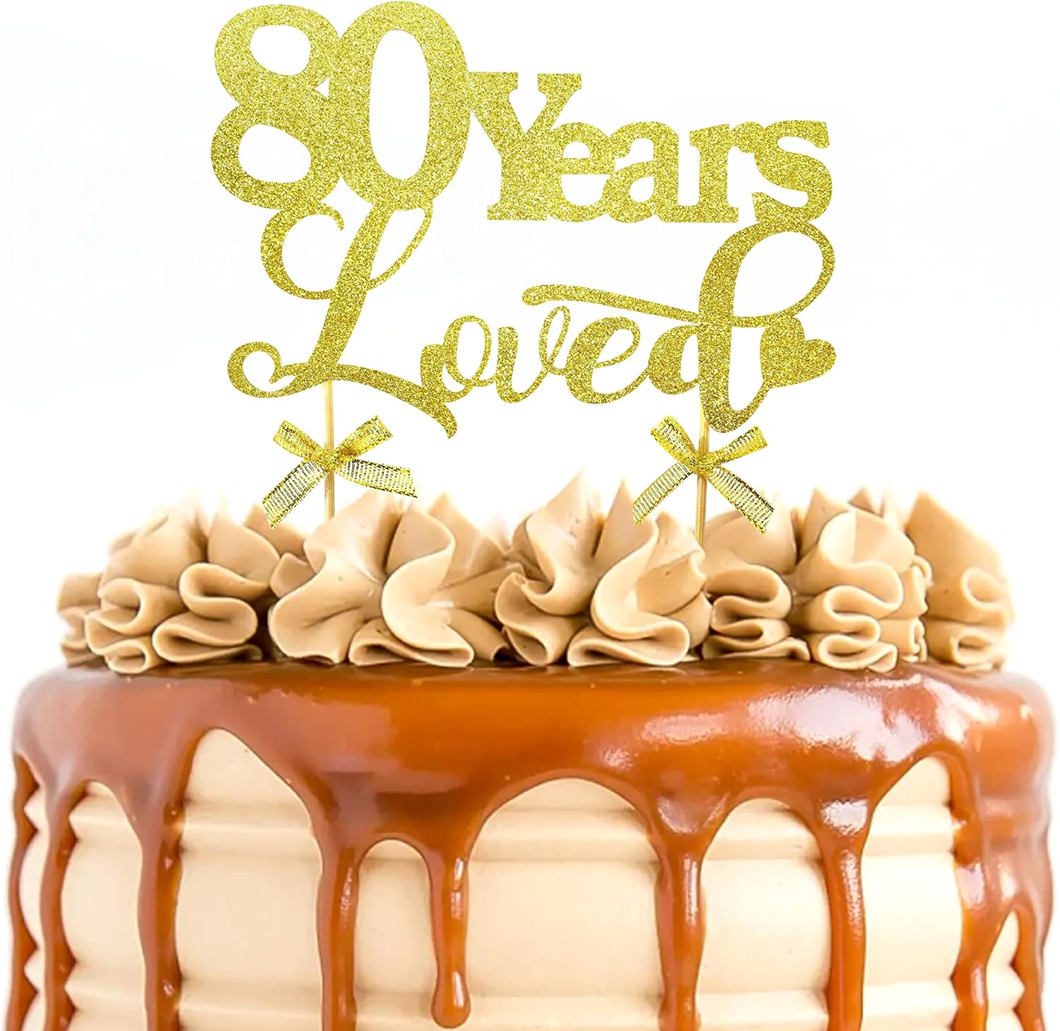 Amazon.com: 80 Years Loved Cake Topper - 80th Birthday Cake Topper ...