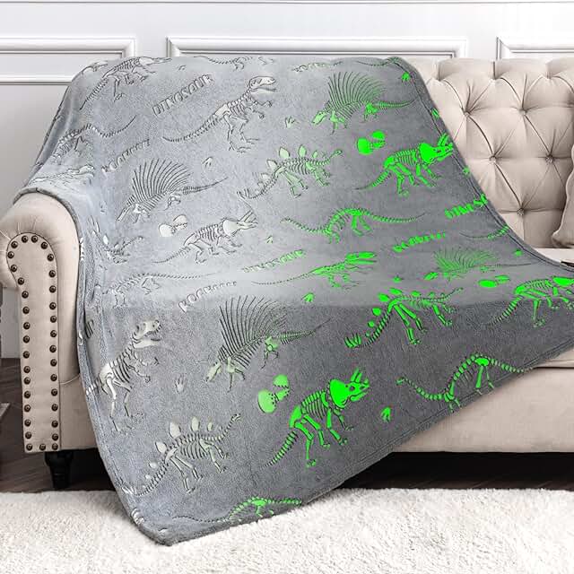 Best Dinosaur Glow in the Dark Blanket for Kids and Teens – Sleep Lander
