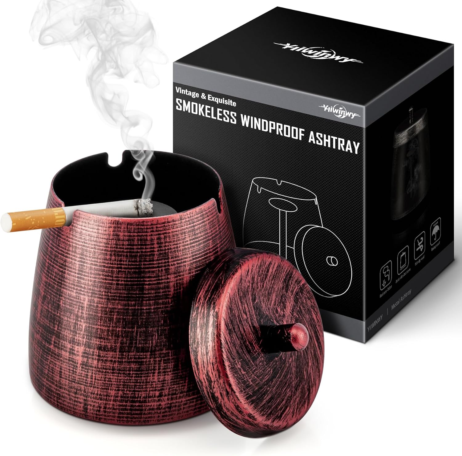 Amazon.com: Yiiwinwy Ashtray for Cigarettes Outdoor, Outdoor Ashtray ...