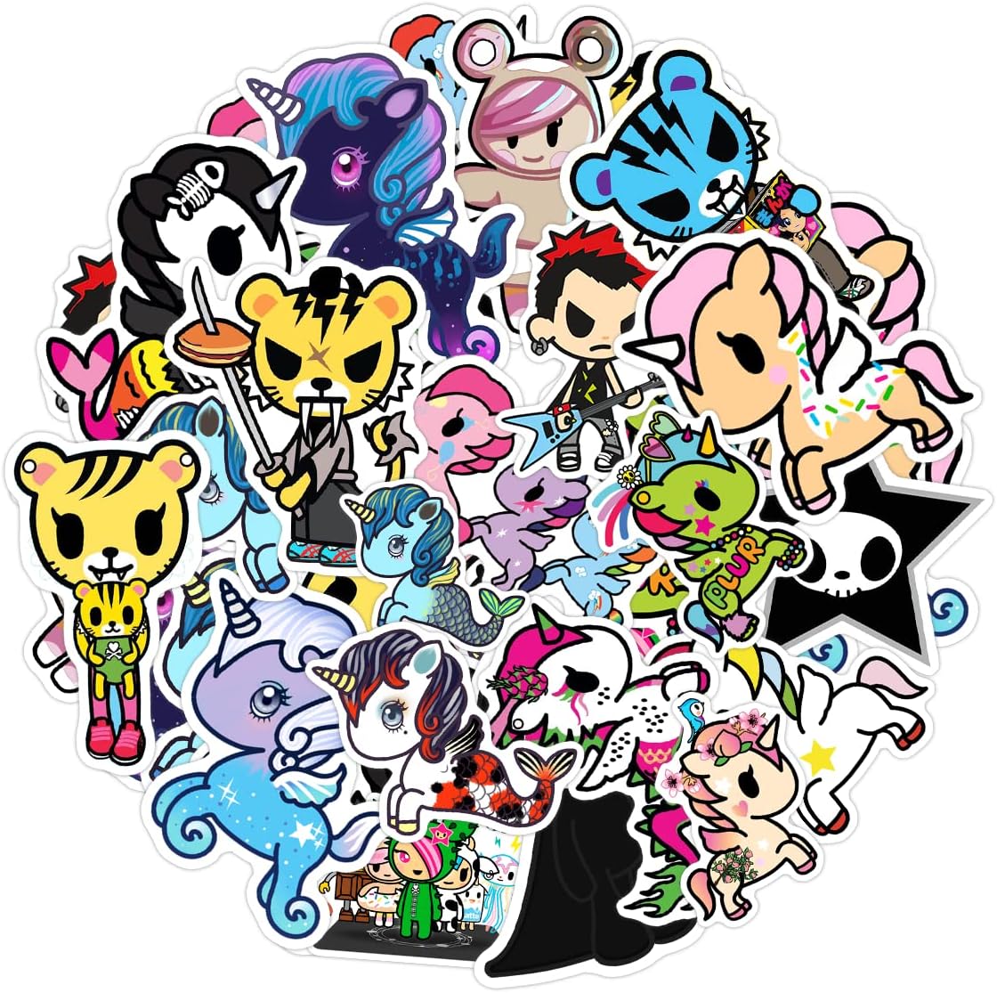 Amazon.com: 20 Pcs Stickers Pack Tokidoki Colorful Vinyl Waterproof ...