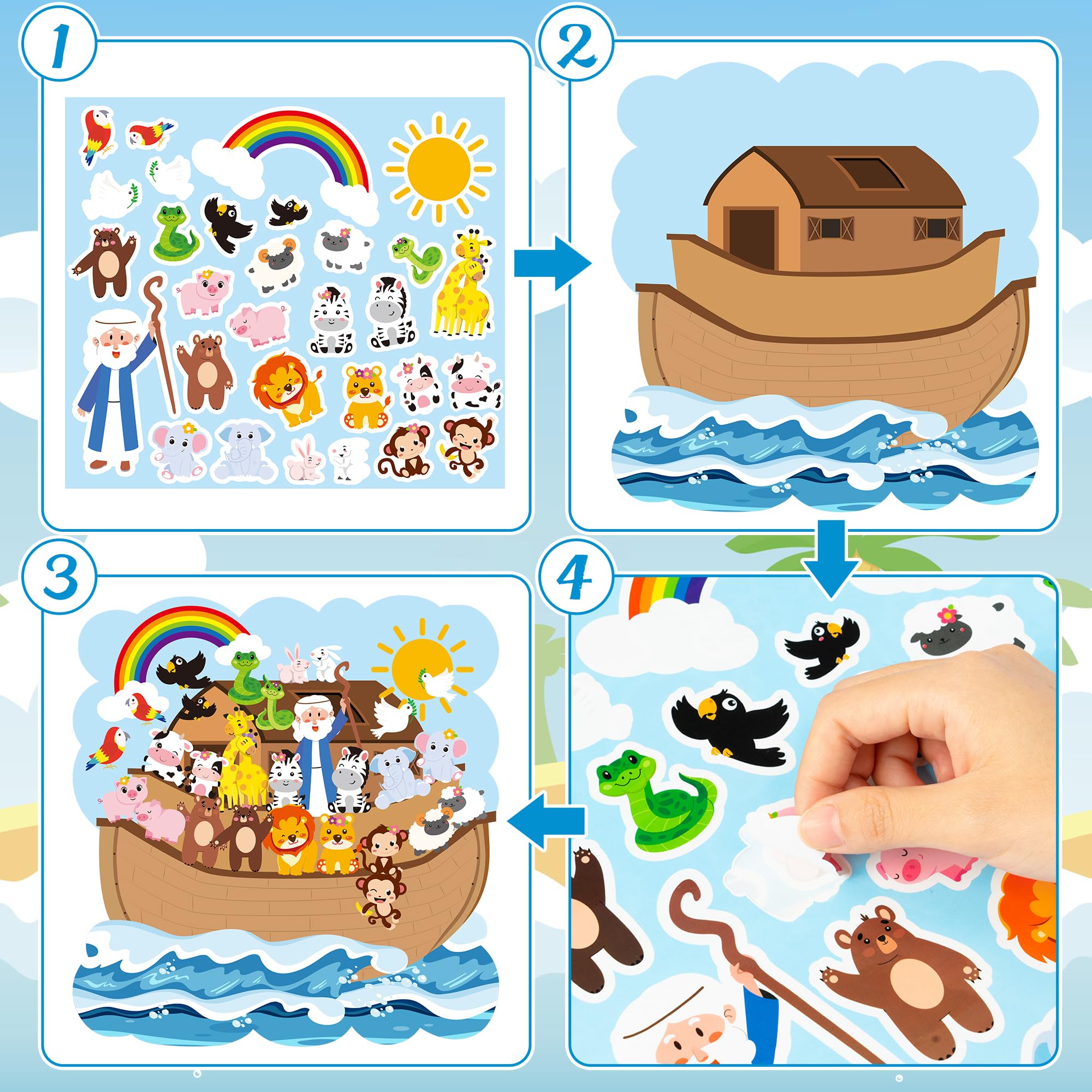 Snapklik.com : Noahs Ark Animal Stickers - 24-Piece Noahs Ark Animal ...