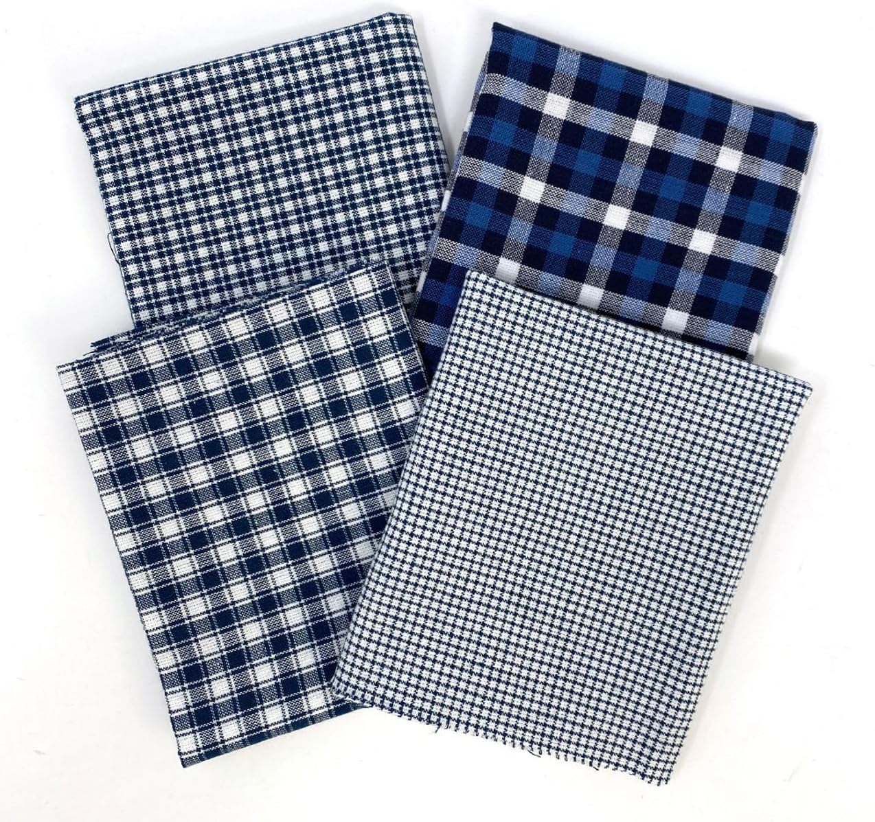 Amazon.com: Set of 4 Fat Quarters, Nautical Blue Assorted Plaid Gingham ...