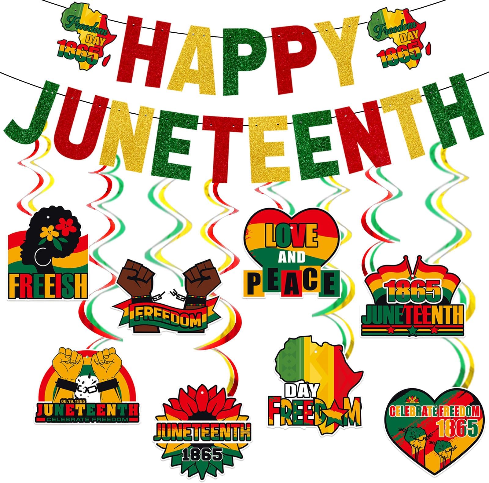 Amazon.com: Juneteenth Celebrate Freedom Banner Black History Pride ...