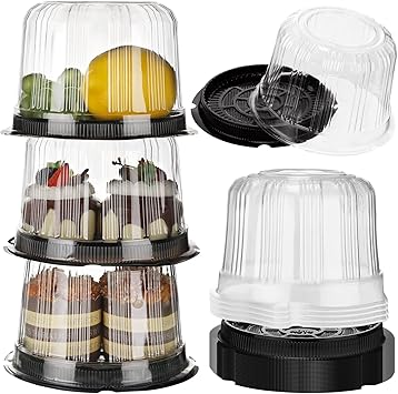 Amazon.com: Gejoy 36 Pieces 4 Inch Disposable Plastic Cake Container ...