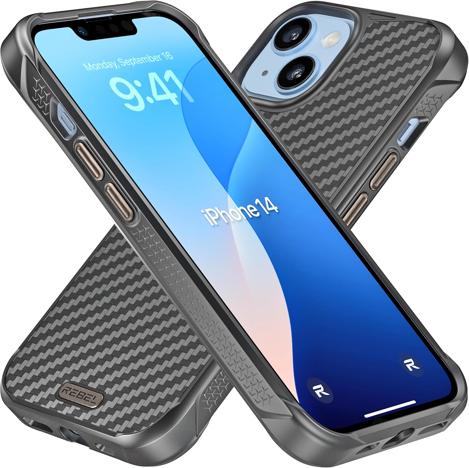 Amazon.com: REBEL Case for iPhone 14/iPhone 13 Case [Gen-5 Aramid Fiber] Strong MagSafe ...